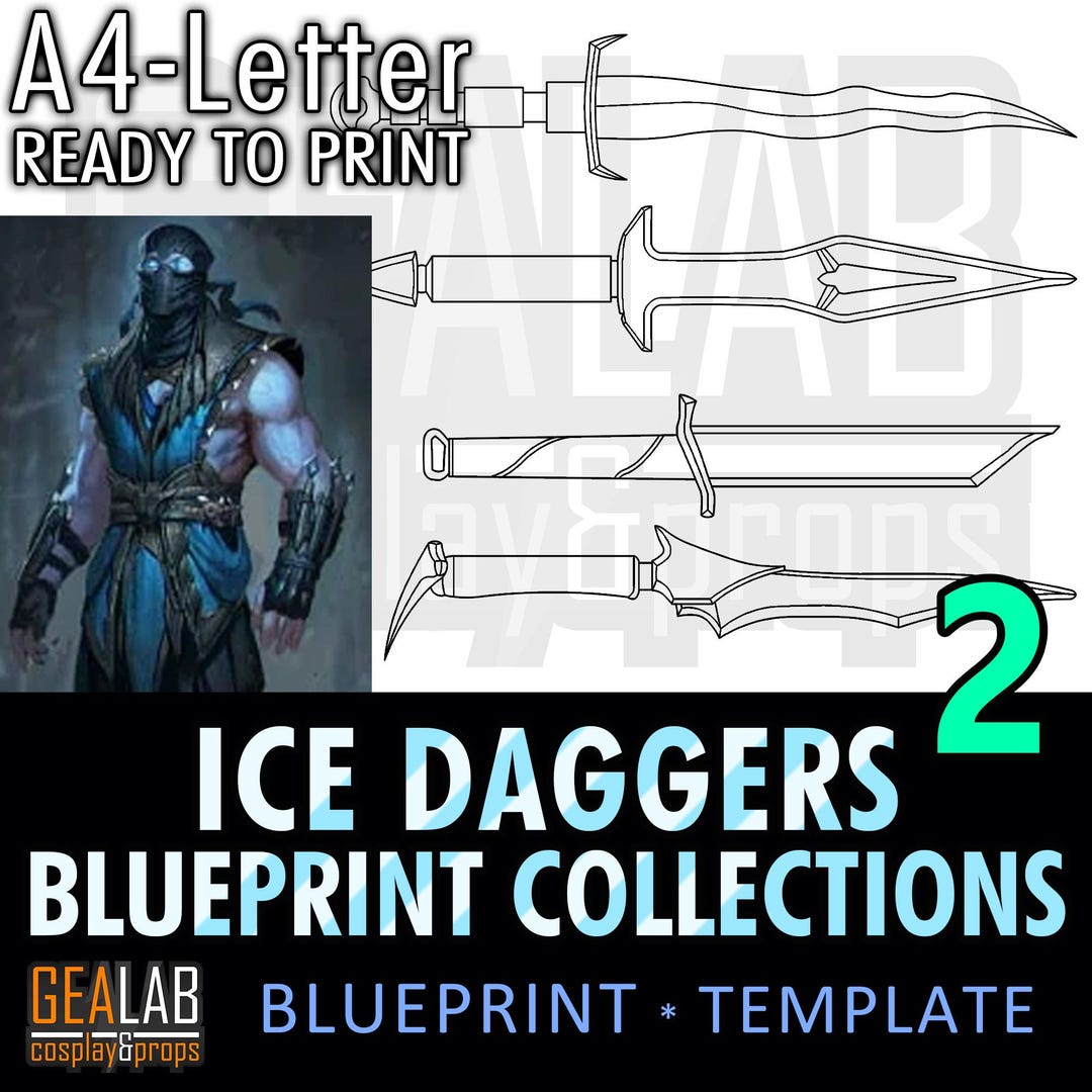 Ice Daggers Blueprint Collection 2 - Mortal Kombat X - PDF for EVA FOAM ...