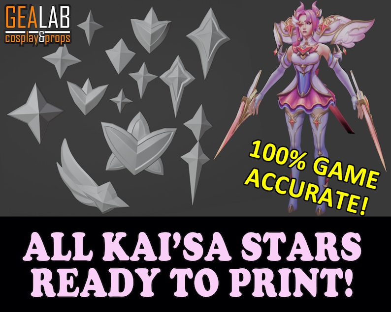 Star Guardian Kai'sa Weapon Blueprints Stars Stl 3D - Etsy