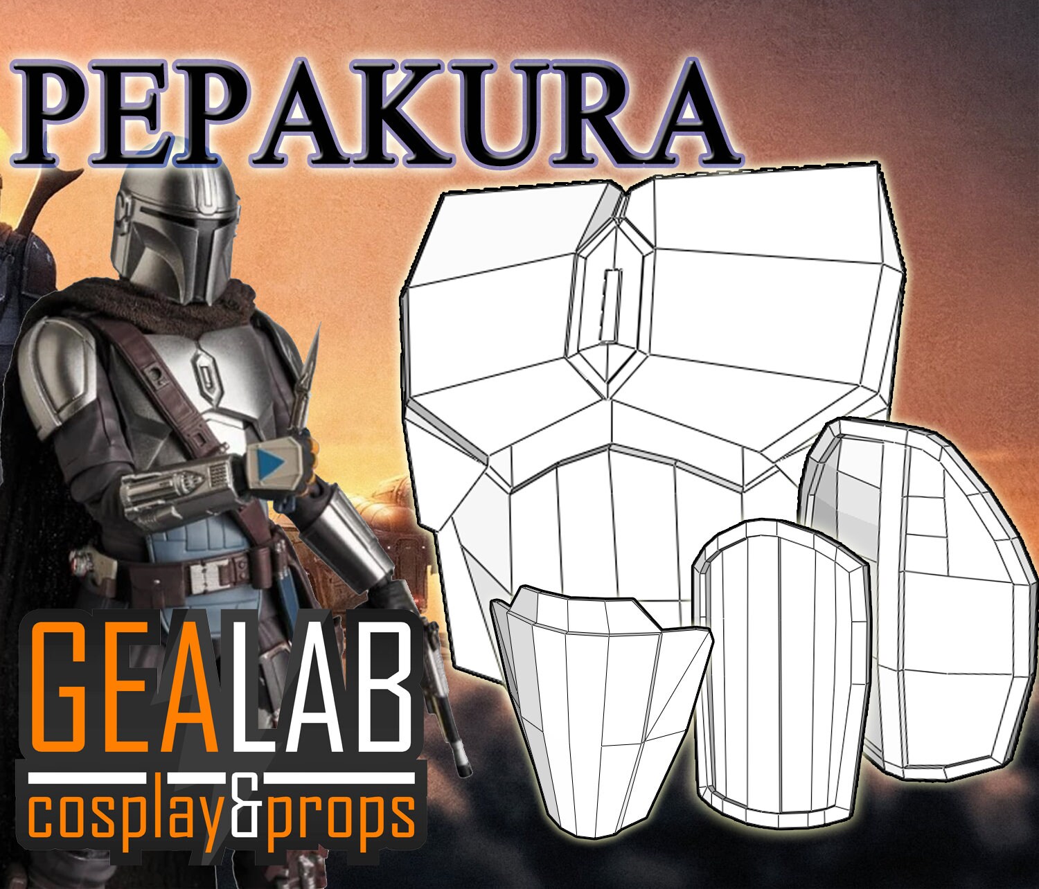 MANDALORIAN Beskar Armor Template Mandalorian Armor Pepakura 