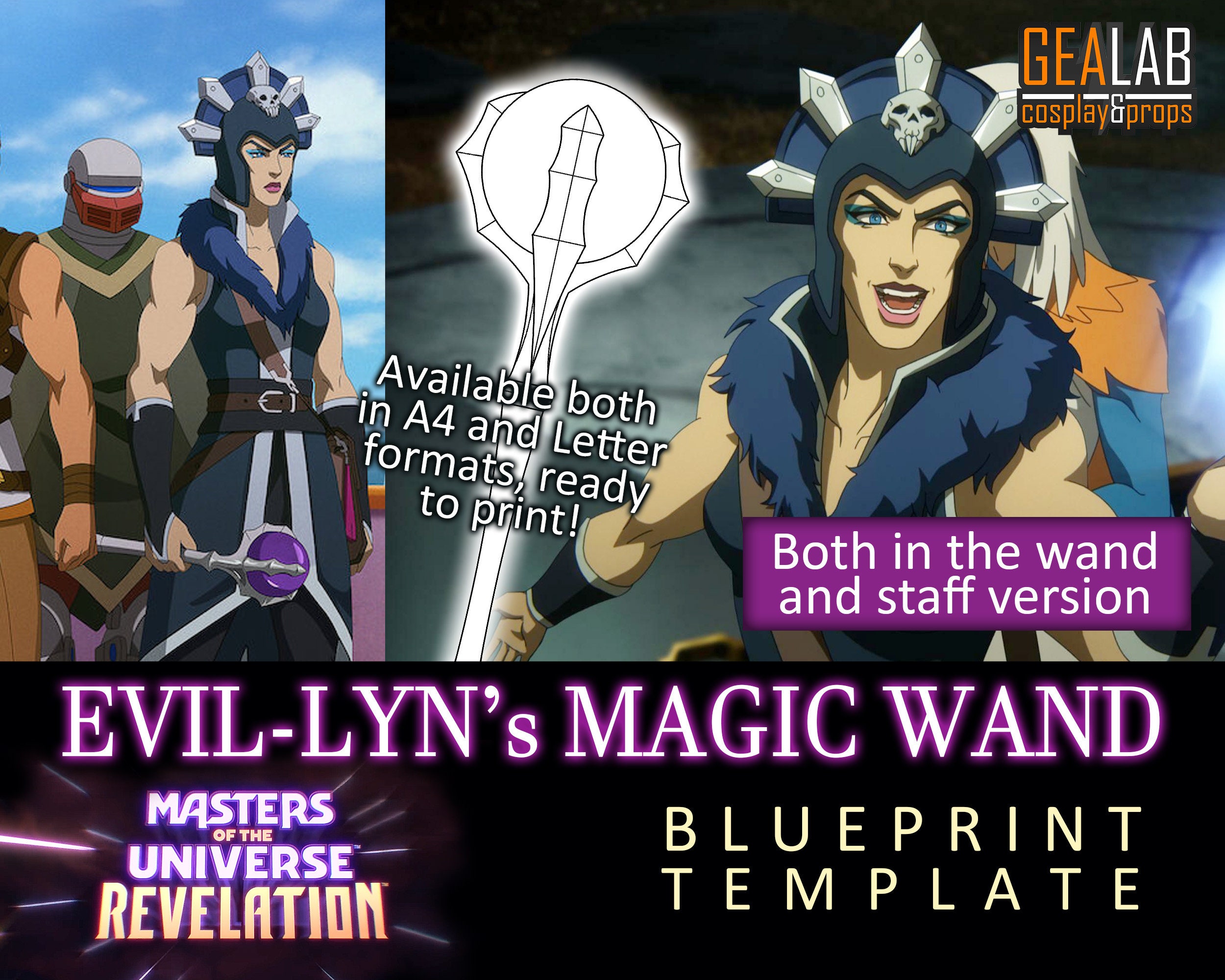 Evil-lyn Magic Wand and Staff - Blueprint Template for Cosplay (master ...