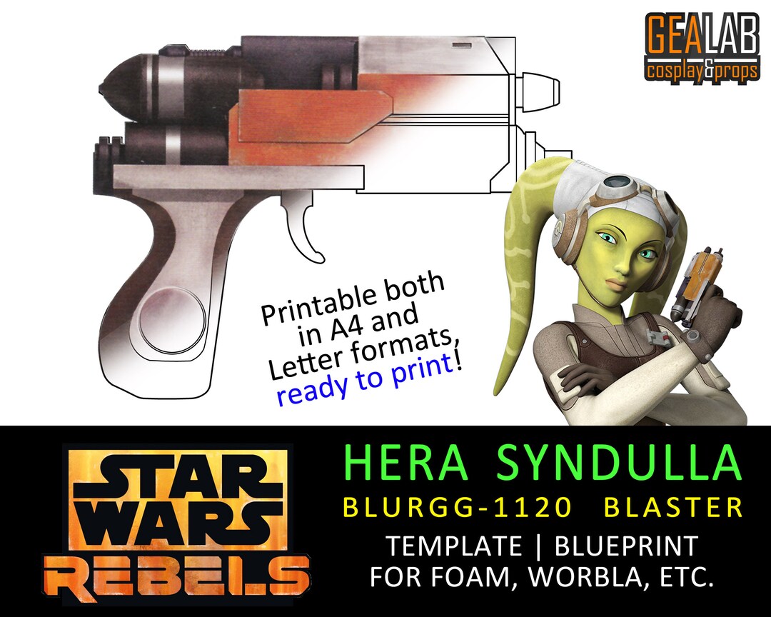 Blurrg-1120 Pocket Blaster, Hera Syndulla Pistol - Blueprint for ...