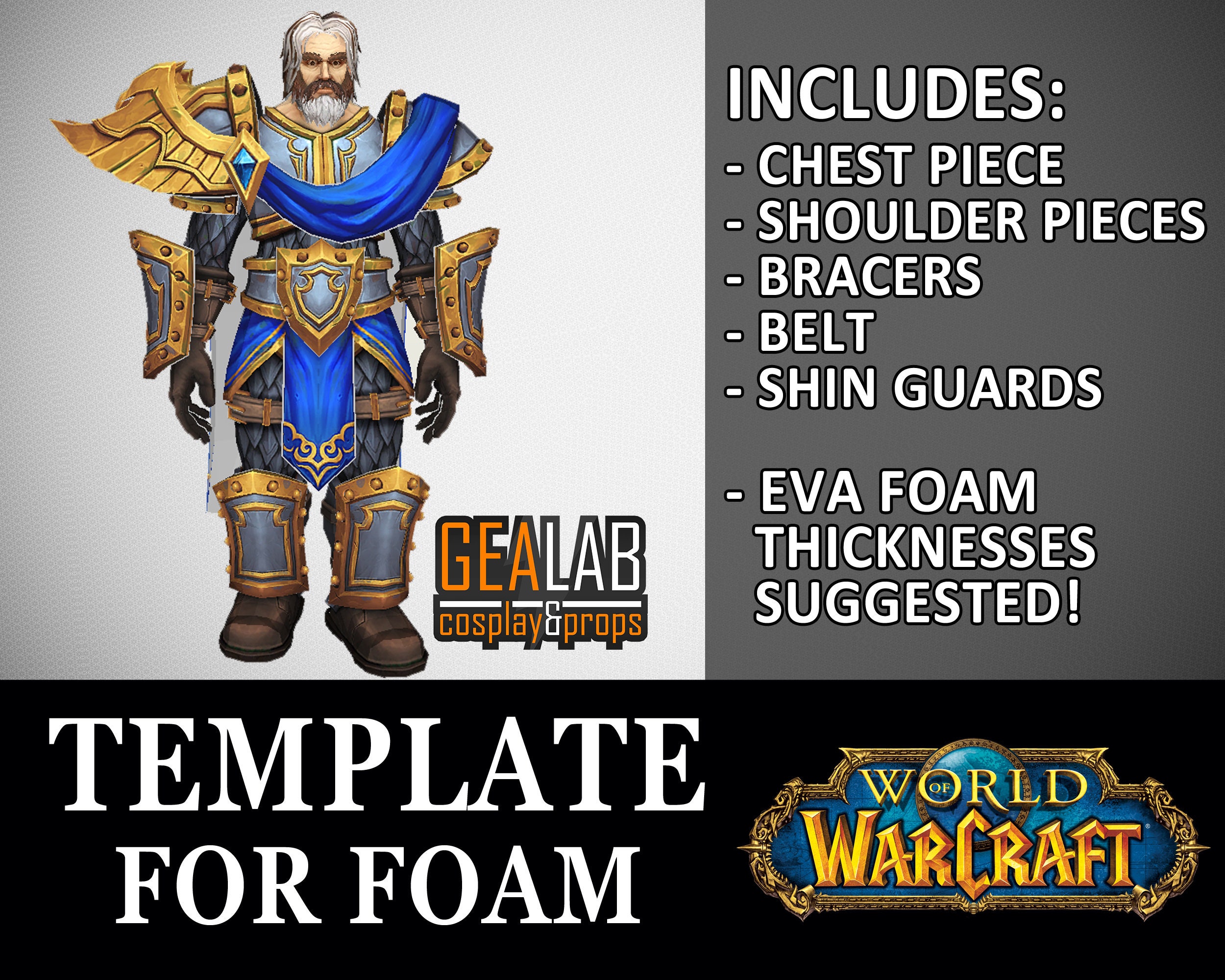 Uther Lightbringer Armor Pieces Pepakura PDF & PDO Foam - Etsy