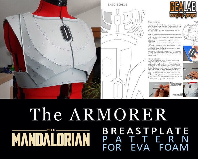 The Armorer Breastplate Pattern for EVA Foam PDF Templates - Etsy