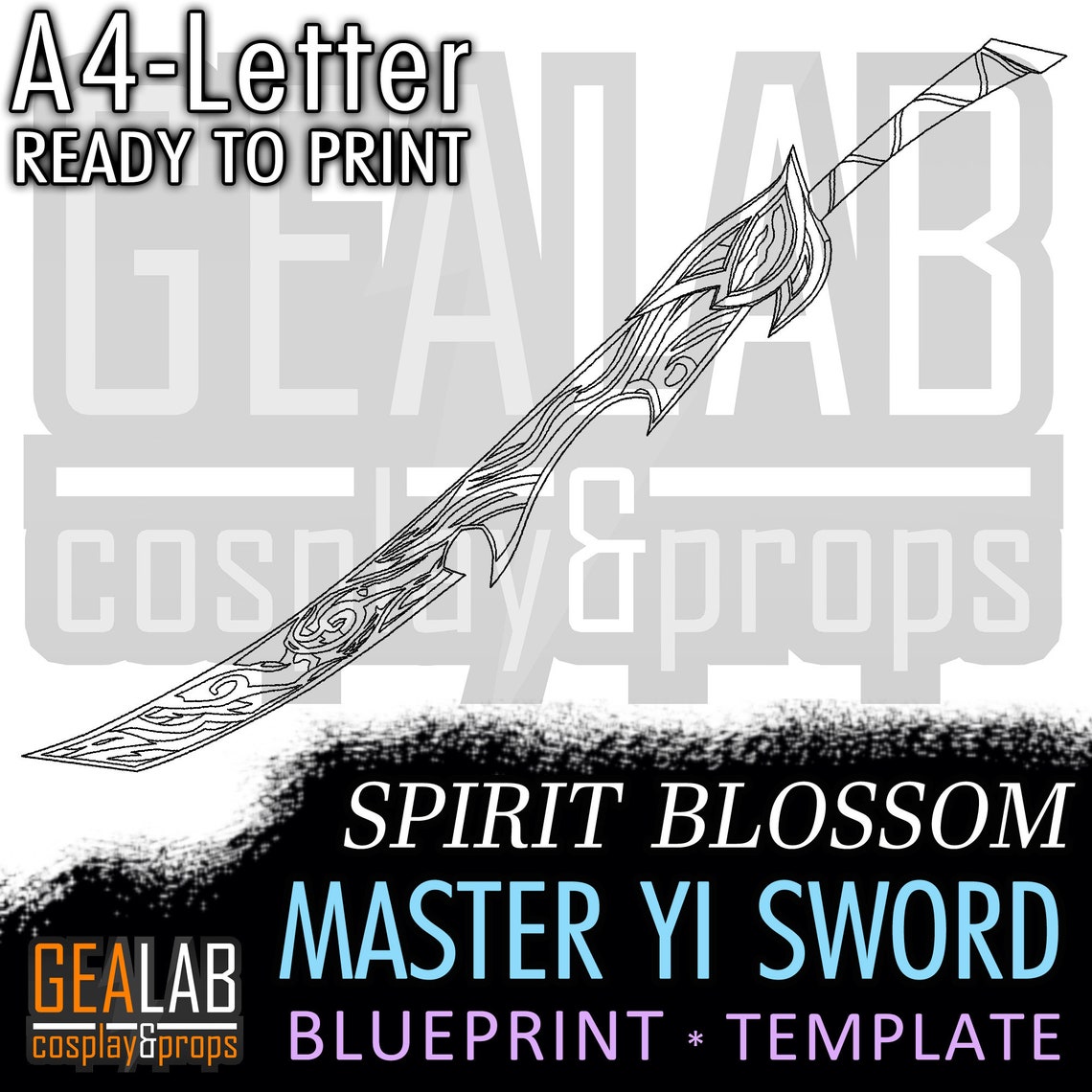 Spirit Blossom Master Yi Sword - Blueprint Template for Cosplay (lol ...