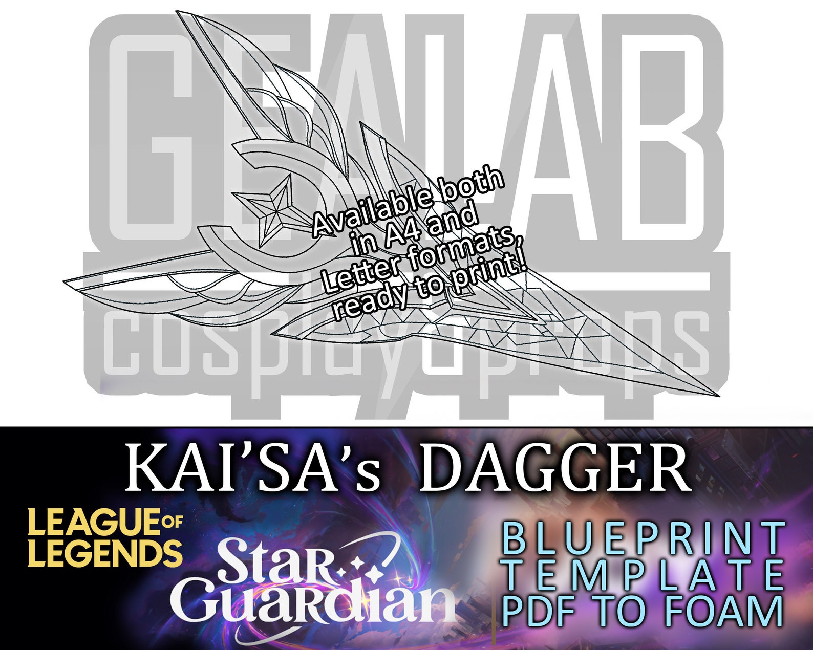 Star Guardian Kai'sa - Weapon Blueprints, Stars Stl 3D Files & Blasters ...