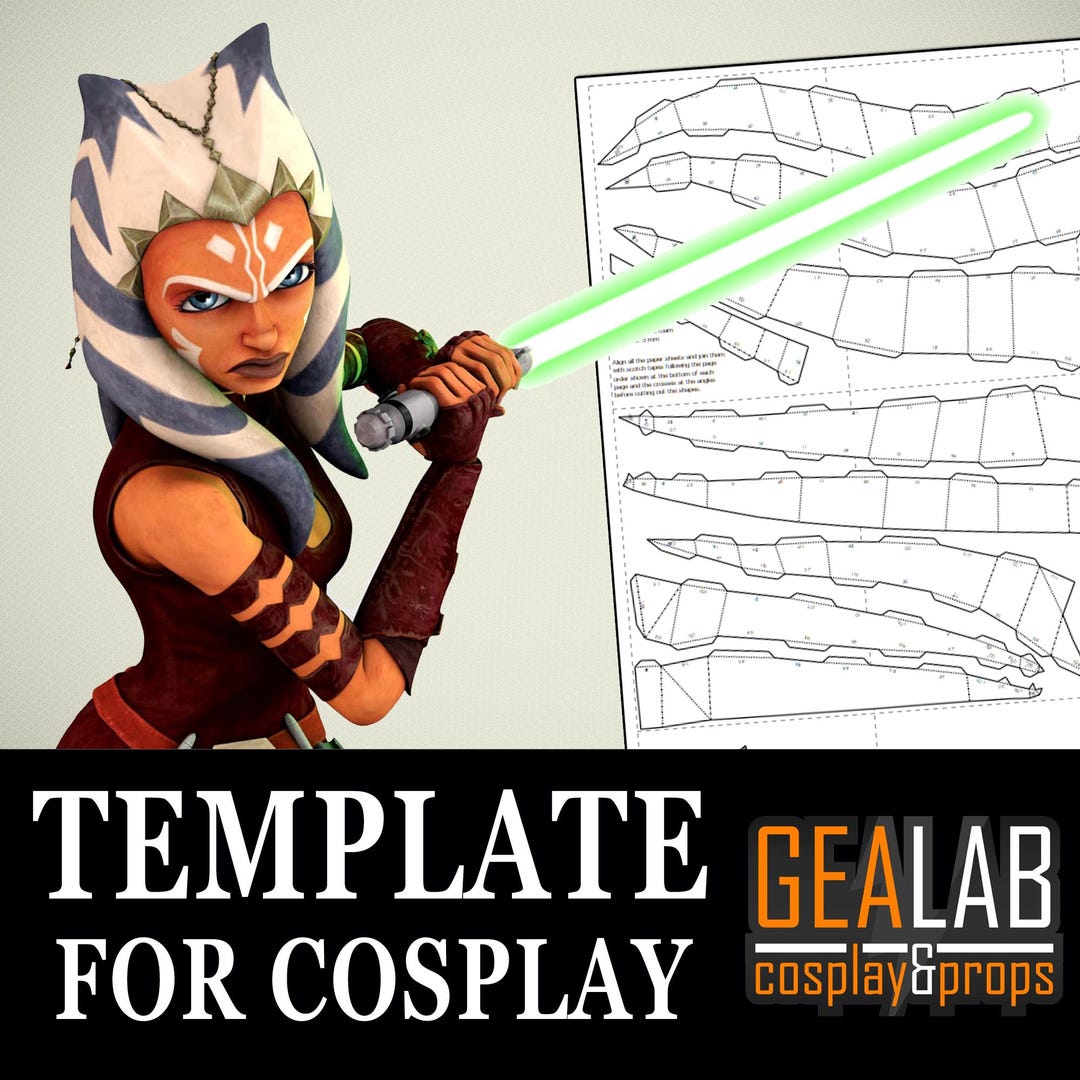 Ahsoka Tano Lekku Pepakura PDF & PDO Headpiece Templates for Foam ...