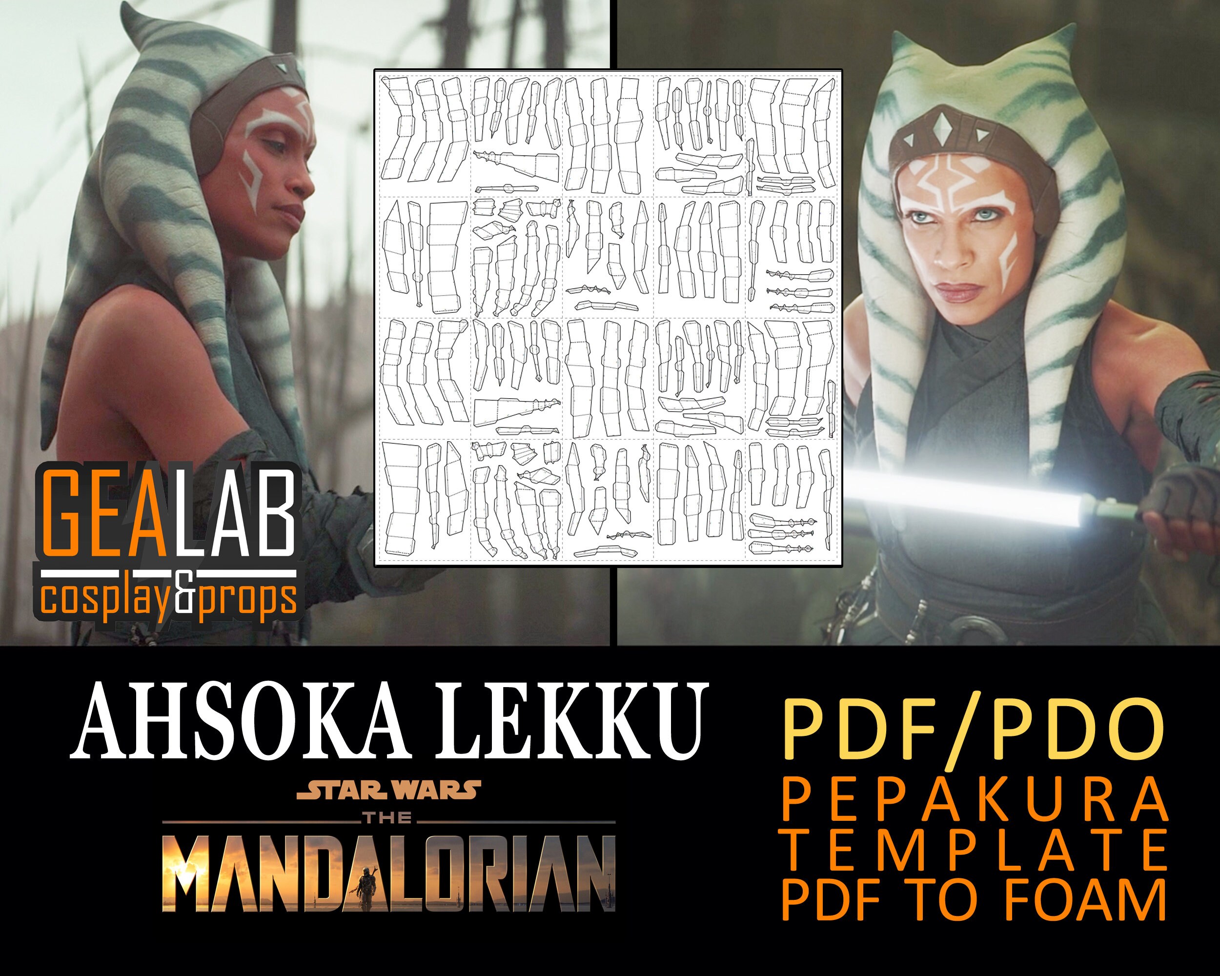 Ahsoka Tano Bundle PDF Pattern and Pepakura for Foam Cosplay - Etsy ...