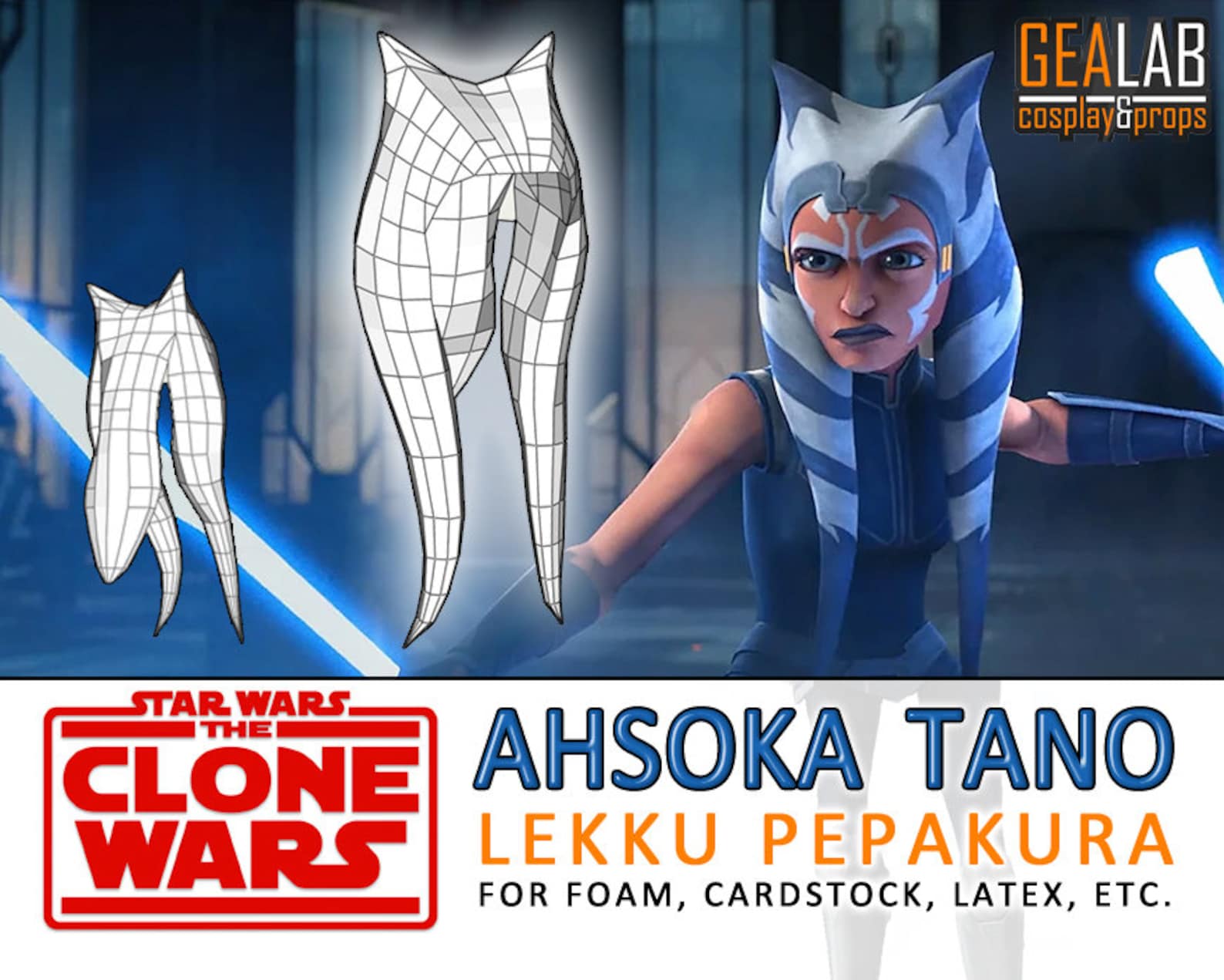 Ahsoka Tano Bundle PDF Pattern and Pepakura for Foam Cosplay - Etsy ...