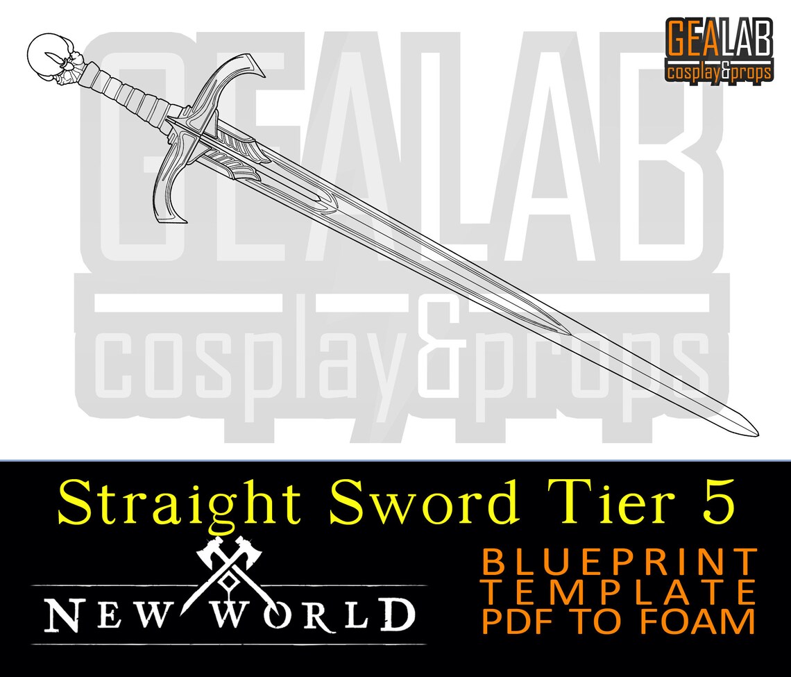 New World Straight Sword Blueprint for Cosplay amazon - Etsy