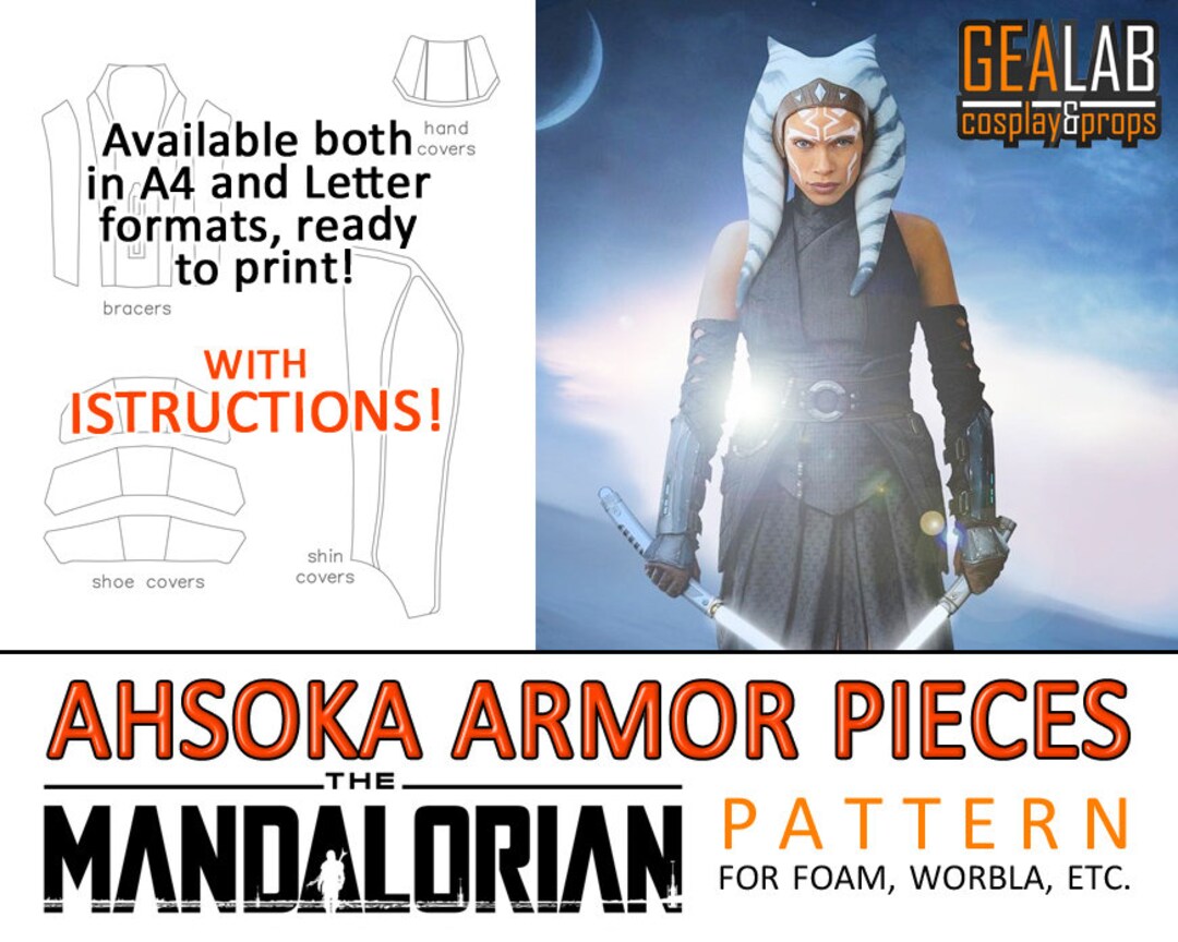Ahsoka Tano Armor Pieces - PDF Pattern for Foam Cosplay (star Wars ...