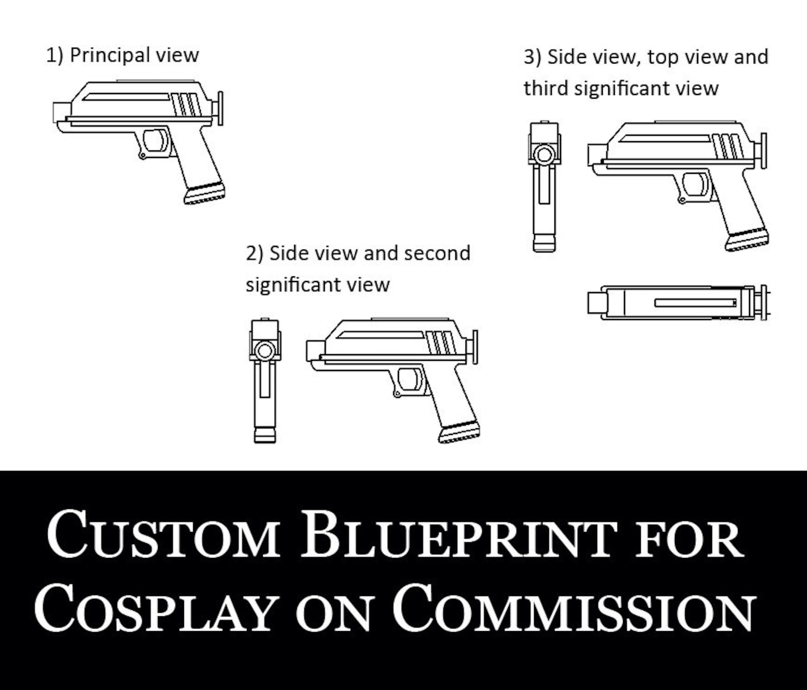 Custom Blueprint Commission for Cosplay, Order Your Lineart Prop From ...