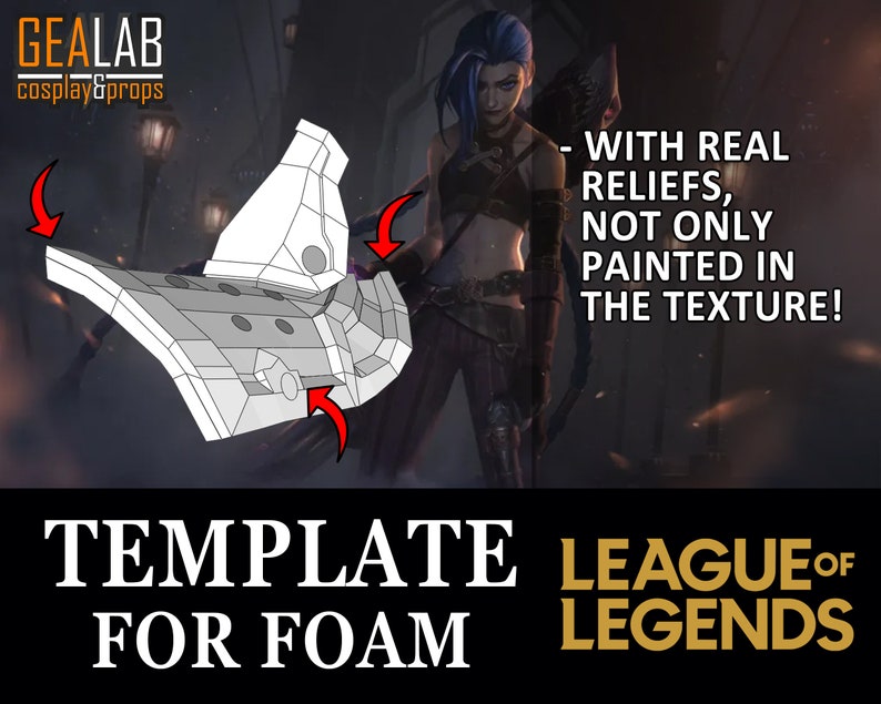Arcane Jinx Fishbones Pepakura PDF & PDO Foam Templates for - Etsy
