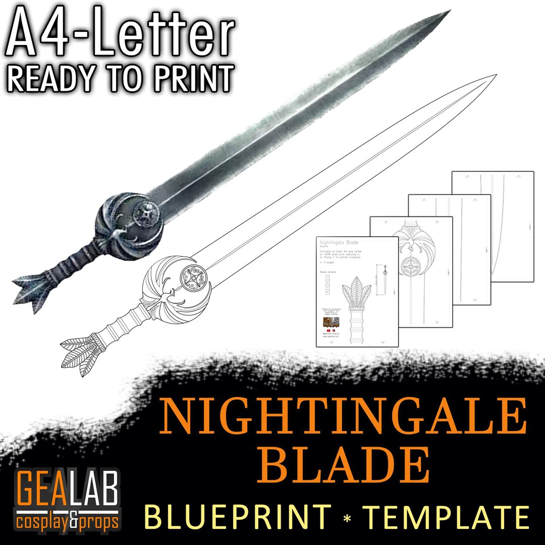 Nightingale Blade - Blueprint Sword for Cosplay and Prop Making - PDF ...