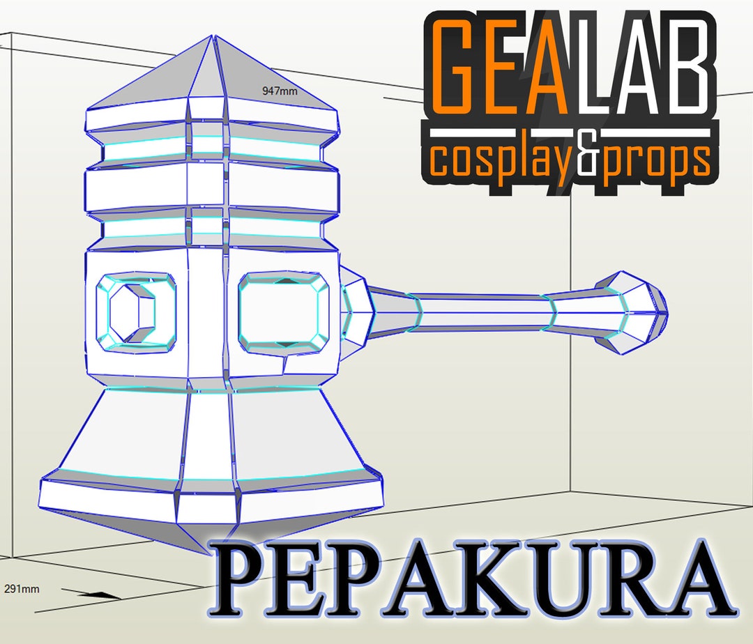 Uther Lightbringer's Hammer Pepakura - PDF & PDO Templates for Foam ...