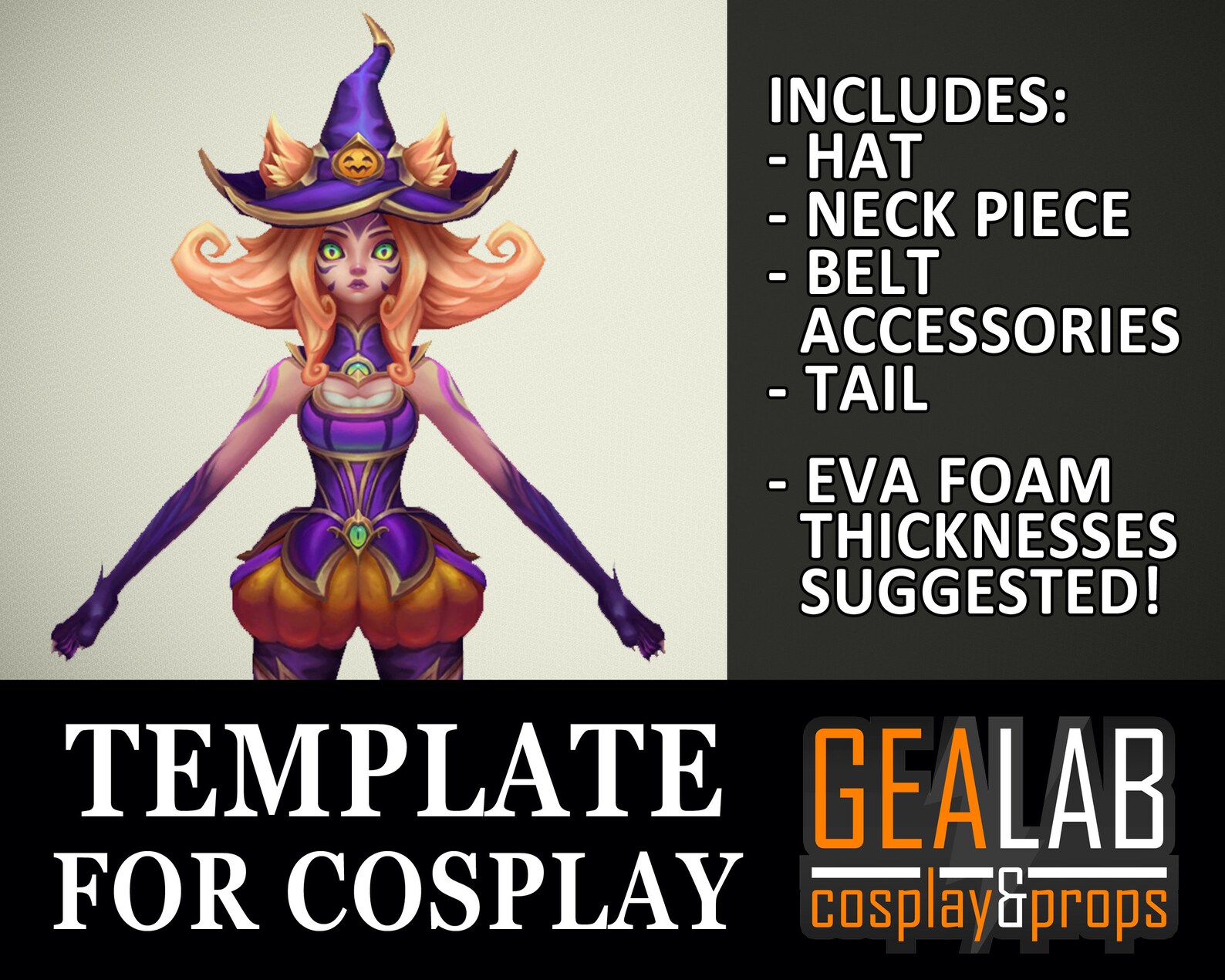 Bewitching Neeko Pepakura - Hat, Tail, Neck Piece, Belt Accessories ...