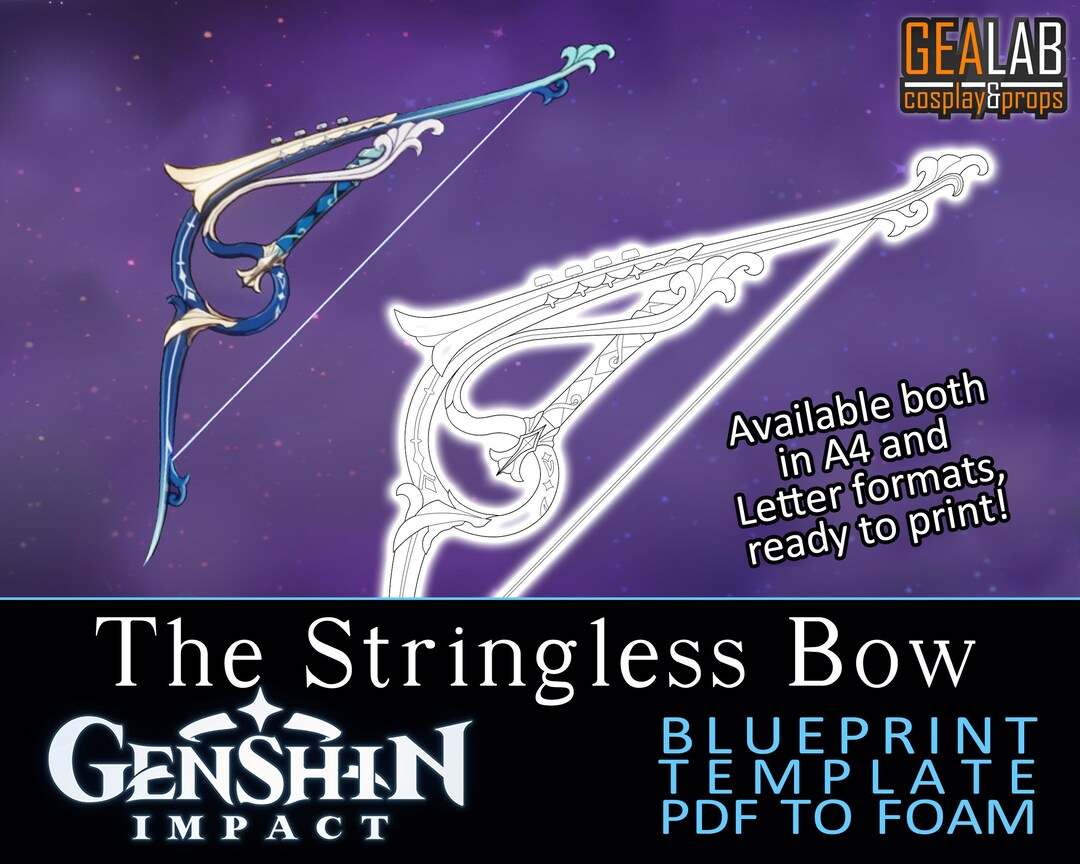 The Stringless Bow - Blueprint Template for Cosplay (genshin Impact ...