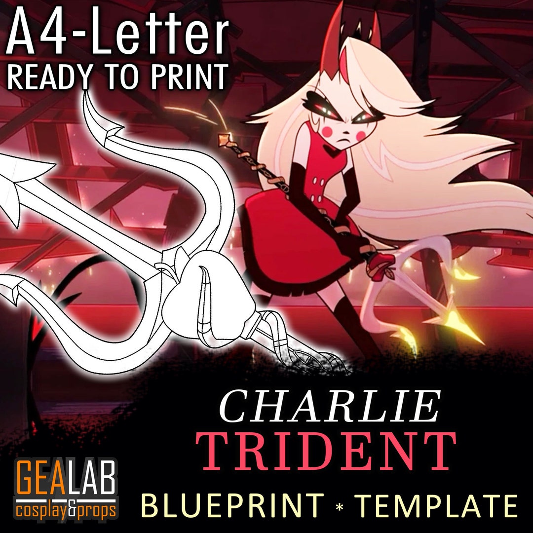 Charlie Morningstar Trident - Blueprint Template for Cosplay (hazbin ...