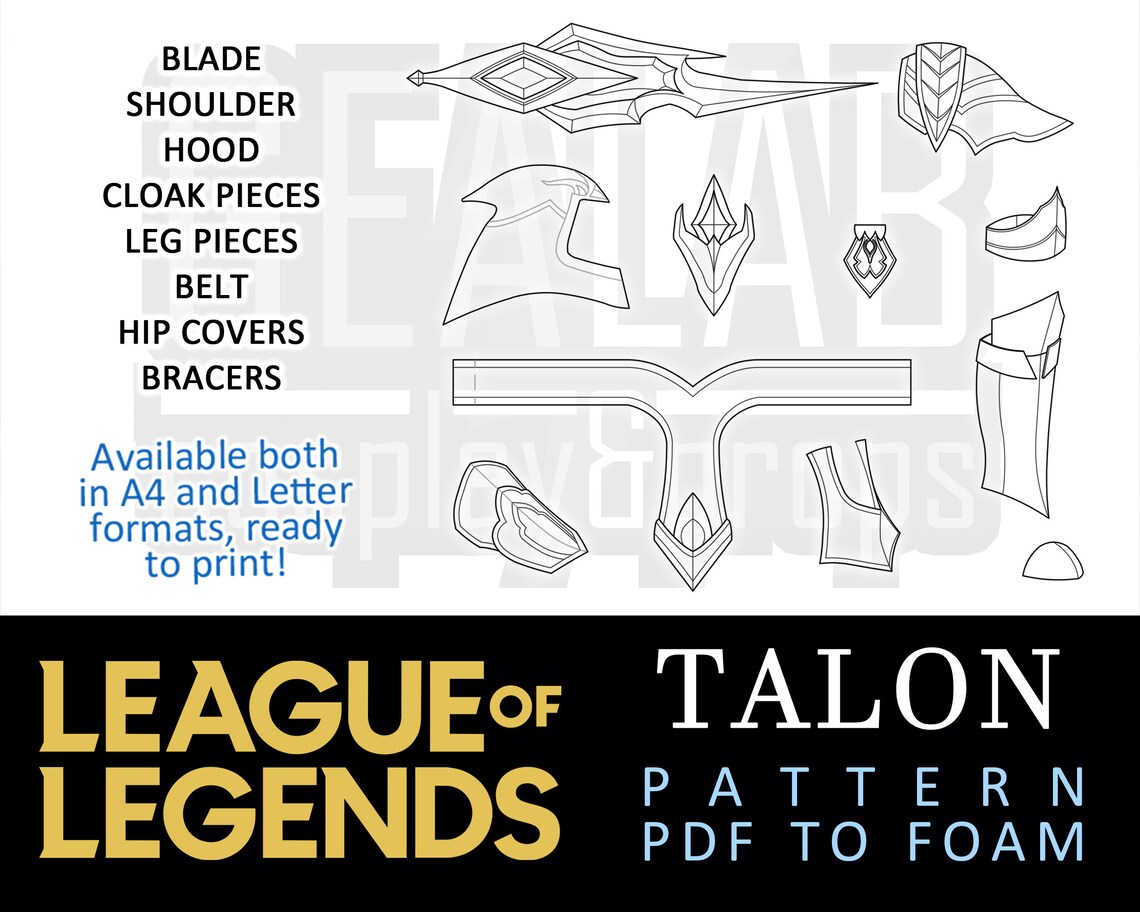 Talon Classic Skin Pattern for EVA Foam Template for - Etsy