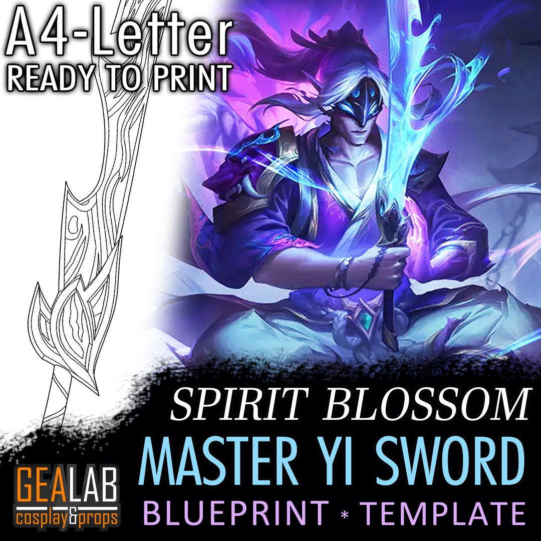 Spirit Blossom Master Yi Sword - Blueprint Template for Cosplay (lol ...