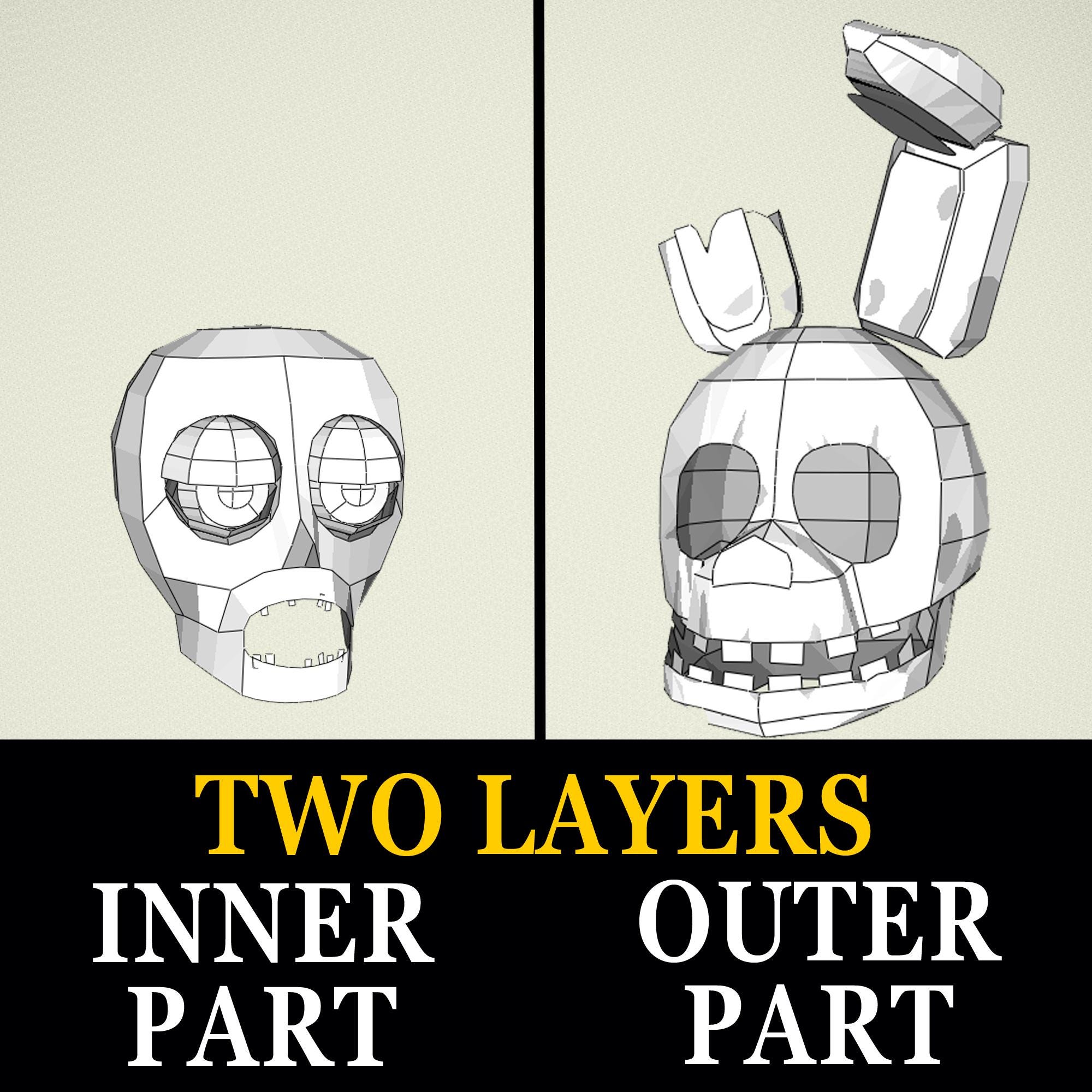 Springtrap Wearable Head - PDF/PDO Foam Templates for Cosplay (fnaf ...