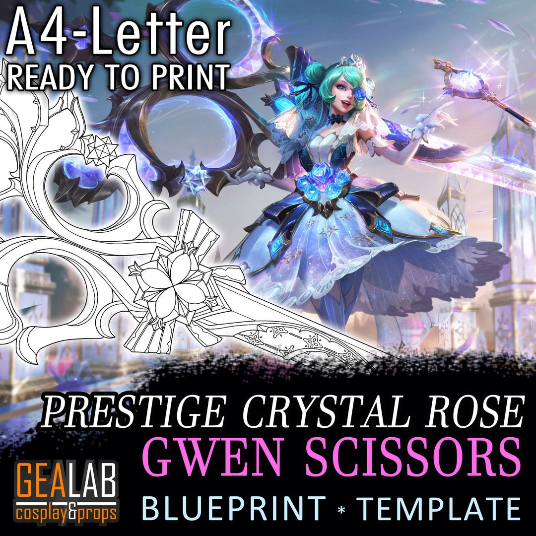 Prestige Crystal Rose Gwen Scissors - Blueprint Template for Cosplay ...