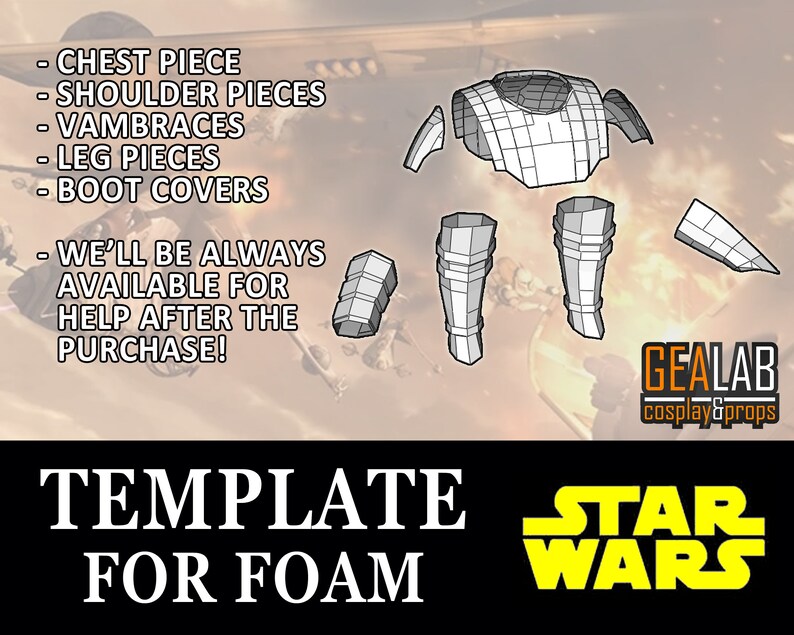 General Anakin Skywalker Armor Pieces - PDF & PDO Pepakura Templates ...