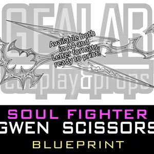 Soul Fighter Gwen Scissors Blueprint Template for Cosplay lol League of ...