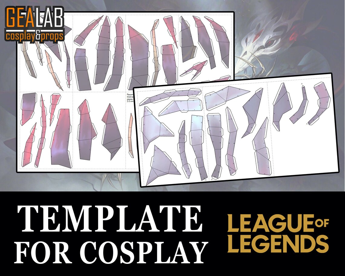 Coven Evelynn Bundle - PDF Blueprint & Pepakura for Foam Cosplay (lol ...