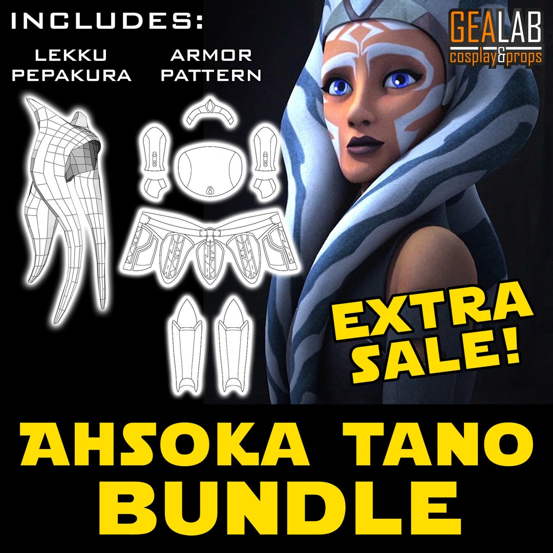 Ahsoka Tano Bundle - PDF Pattern & Pepakura Templates for Foam Cosplay ...