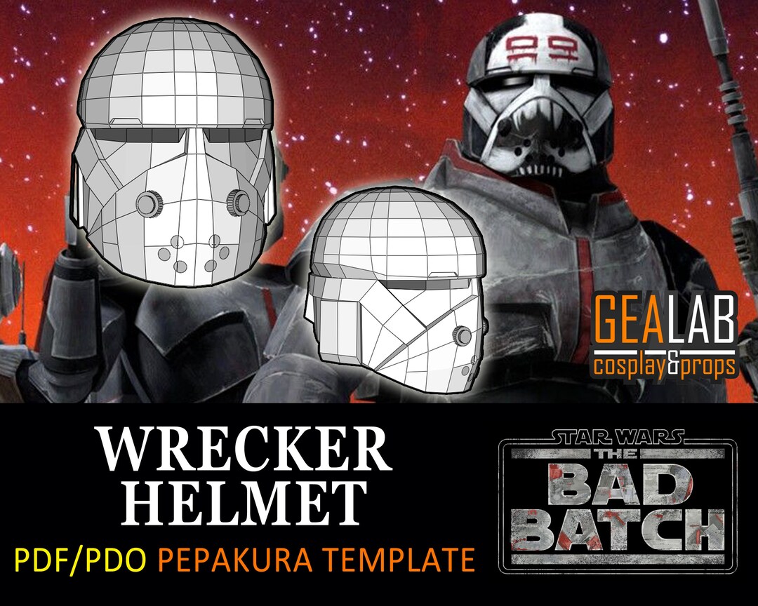 Wrecker Helmet Pepakura - PDF & PDO Templates for Foam Cosplay (star ...