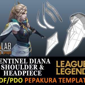 Sentinel Diana Shoulder & Headpiece Pepakura - PDF and PDO Templates ...