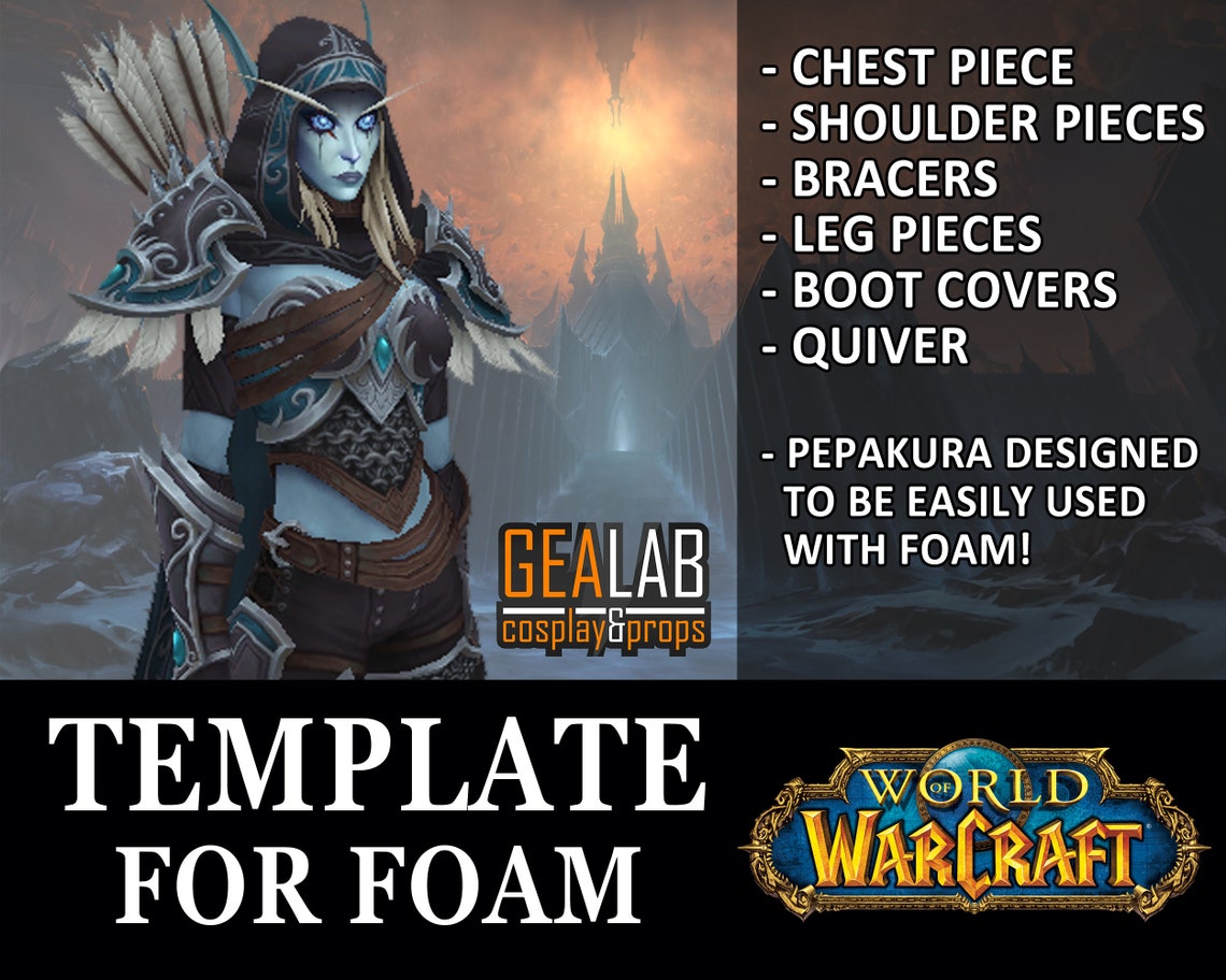 Sylvanas Armor Pieces - PDF & PDO Pepakura Templates for Foam Cosplay ...