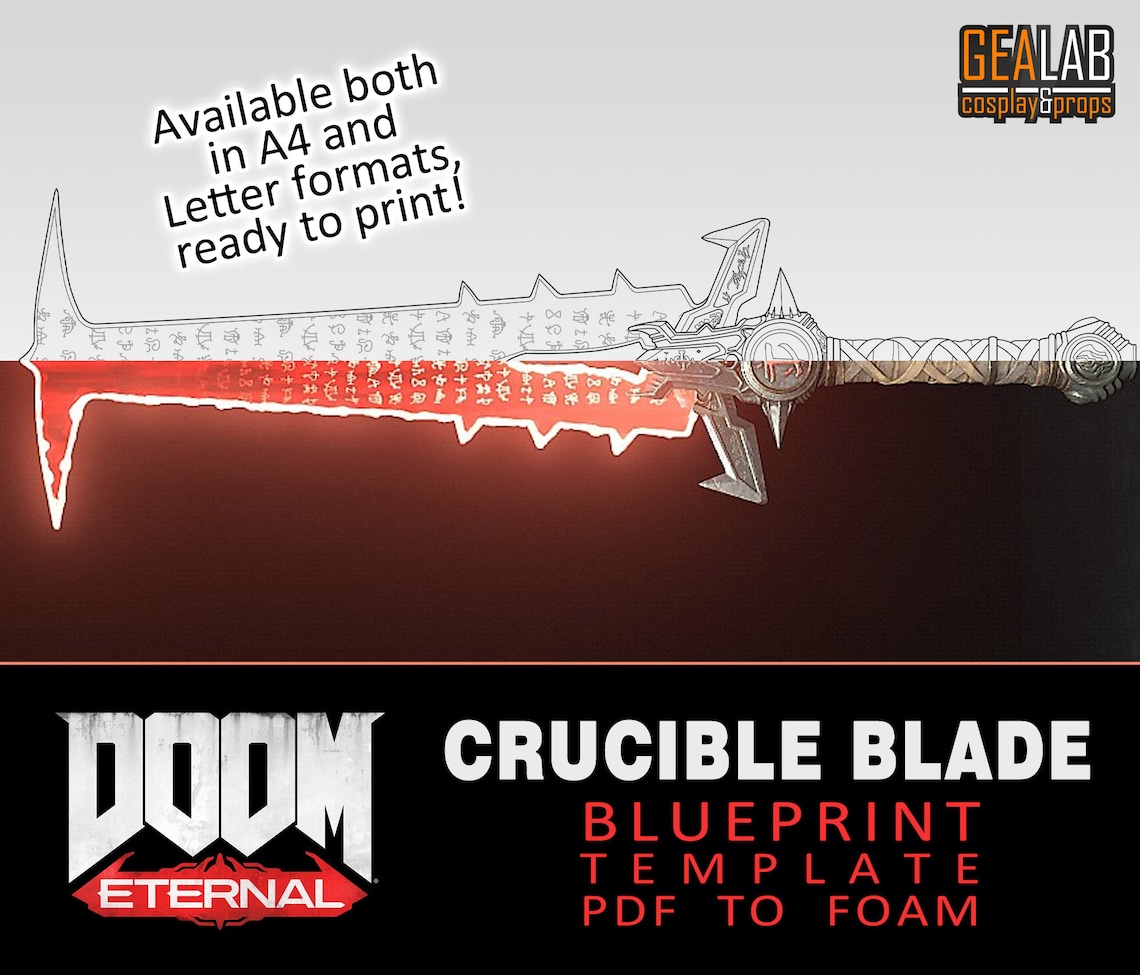 Crucible Blade Doom Eternal Blueprint for Cosplay PDF - Etsy Australia