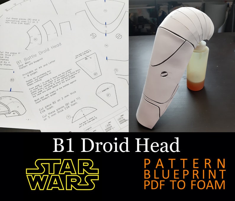 B1 Droid Head - Pattern & Blueprint (star Wars) (PDF to FOAM) - Etsy