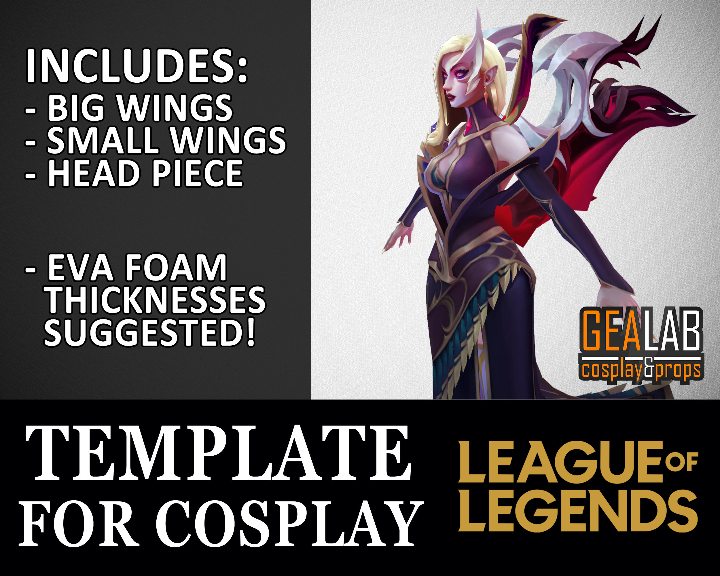 Coven Morgana Wings and Headpiece Pepakura PDF/PDO Foam - Etsy