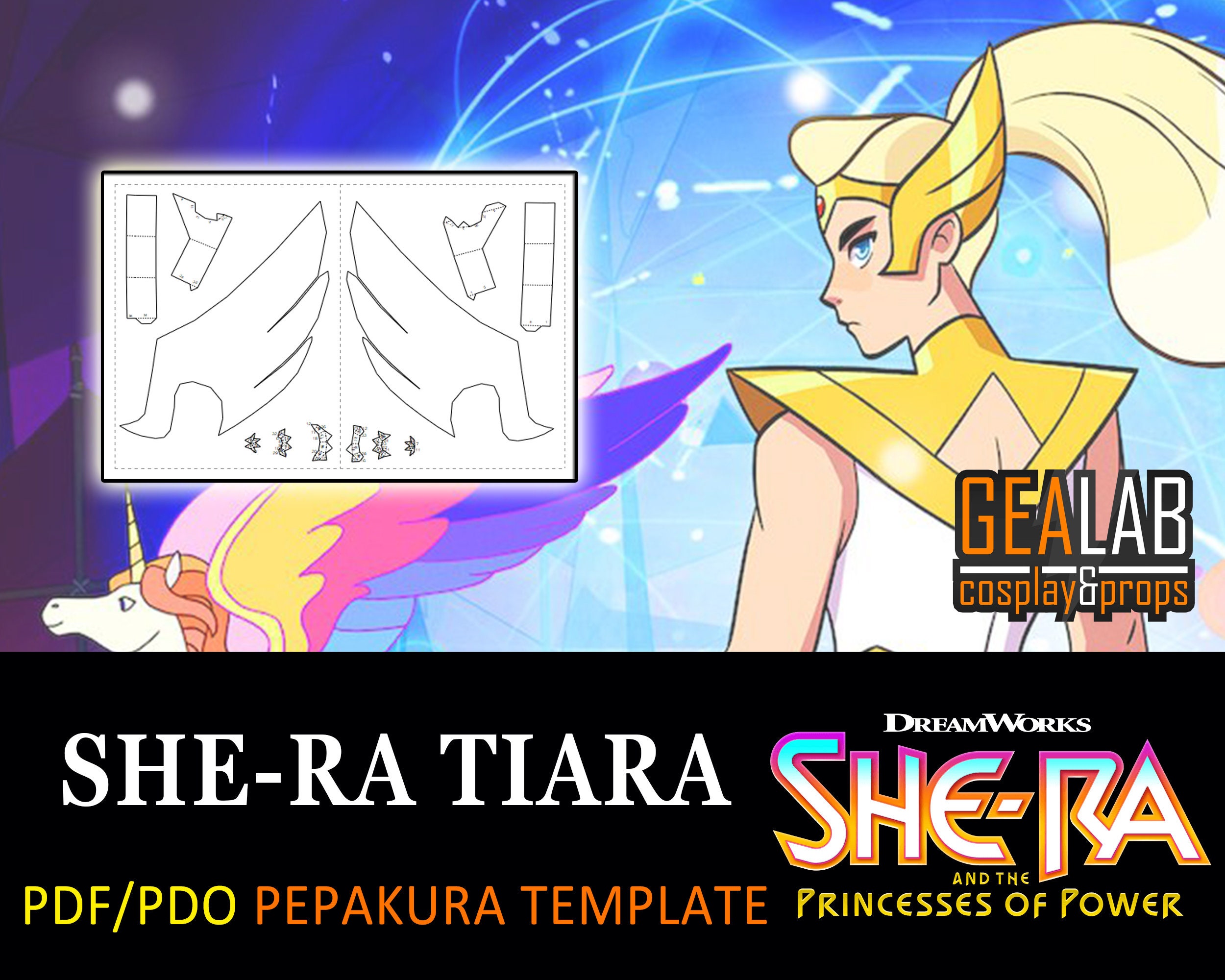 She-ra Tiara Pepakura - PDF & PDO Templates for Cosplay (she-ra and the ...
