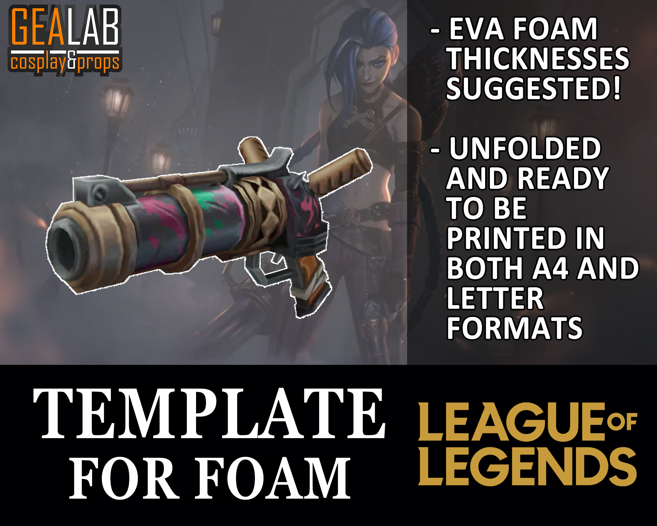 Arcane Jinx Zapper Gun Pepakura PDF & PDO Foam Templates for | Etsy