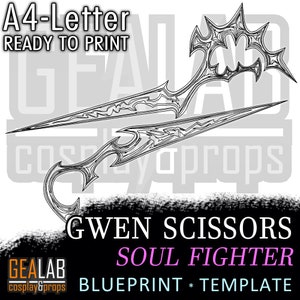 Soul Fighter Gwen Scissors - Blueprint Template for Cosplay (lol League ...
