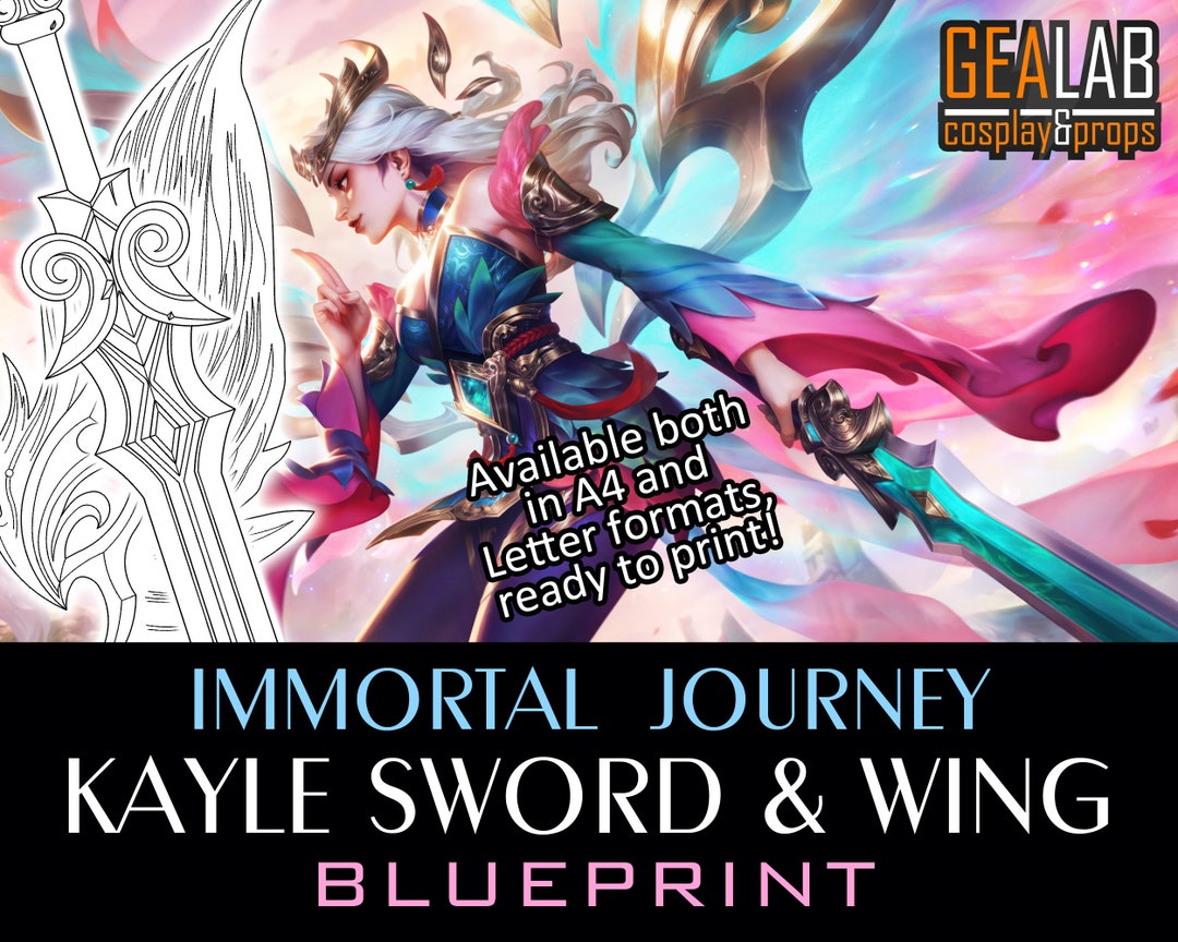 Immortal Journey Kayle Sword and Wing - Blueprint Template for Cosplay ...