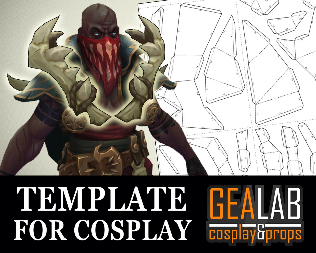 Pyke Jaws Pepakura - PDF & PDO Foam Templates for Cosplay (lol, League ...
