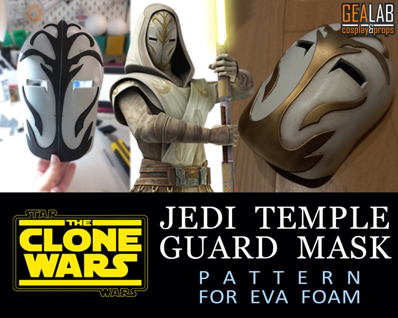 Jedi Temple Guard Mask Pattern for EVA Foam - PDF Templates for Cosplay ...