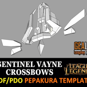 Sentinel Vayne Crossbows Pepakura - PDF & PDO Templates for Cosplay ...