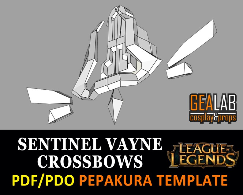 Sentinel Vayne Crossbows Pepakura - PDF & PDO Templates for Cosplay ...
