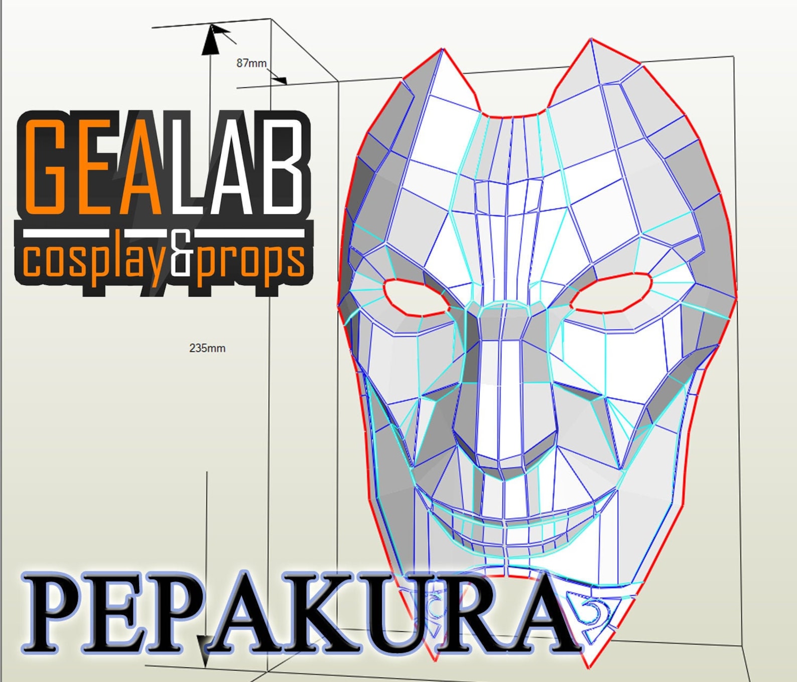Jhin's Mask Pepakura - PDF & PDO Templates for Foam Cosplay (league of ...