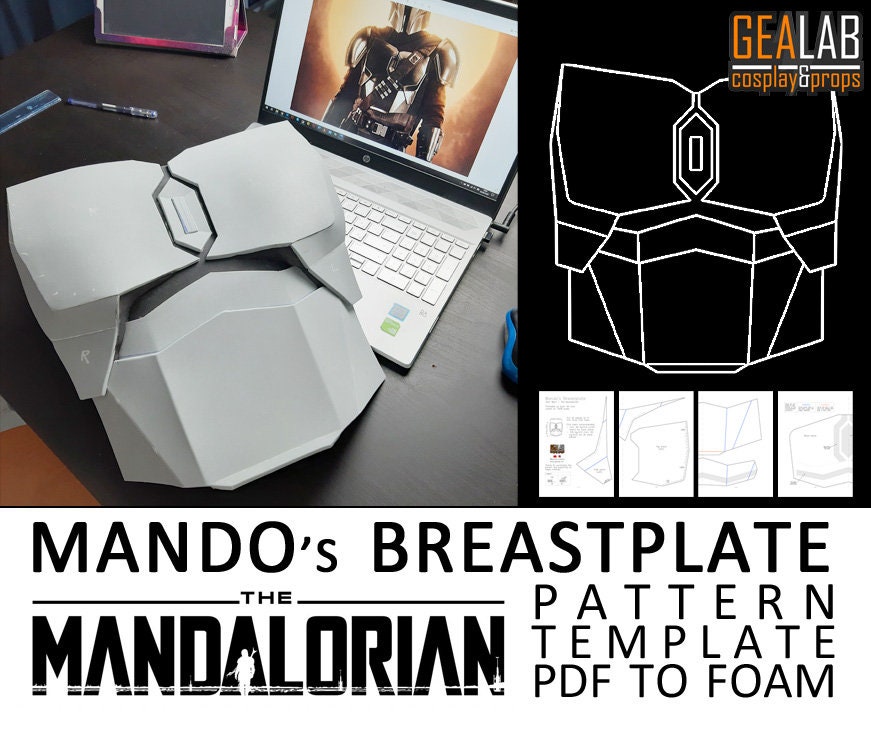 Mandalorian Beskar Breastplate - PDF Pattern for Foam Cosplay (WITH ...