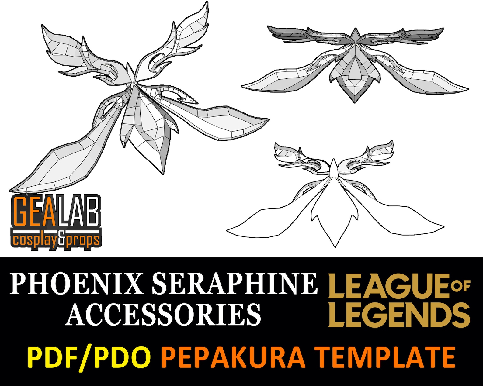 Graceful Phoenix Seraphine Pepakura PDF and PDO Templates - Etsy
