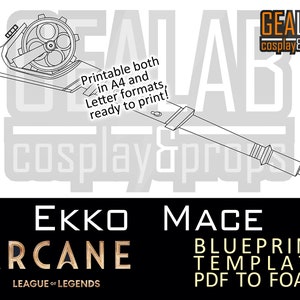 Arcane Firelight Ekko Mace - Blueprint Template Weapon for Cosplay (lol ...