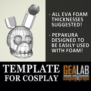 Springtrap Wearable Head - PDF/PDO Foam Templates for Cosplay (fnaf ...