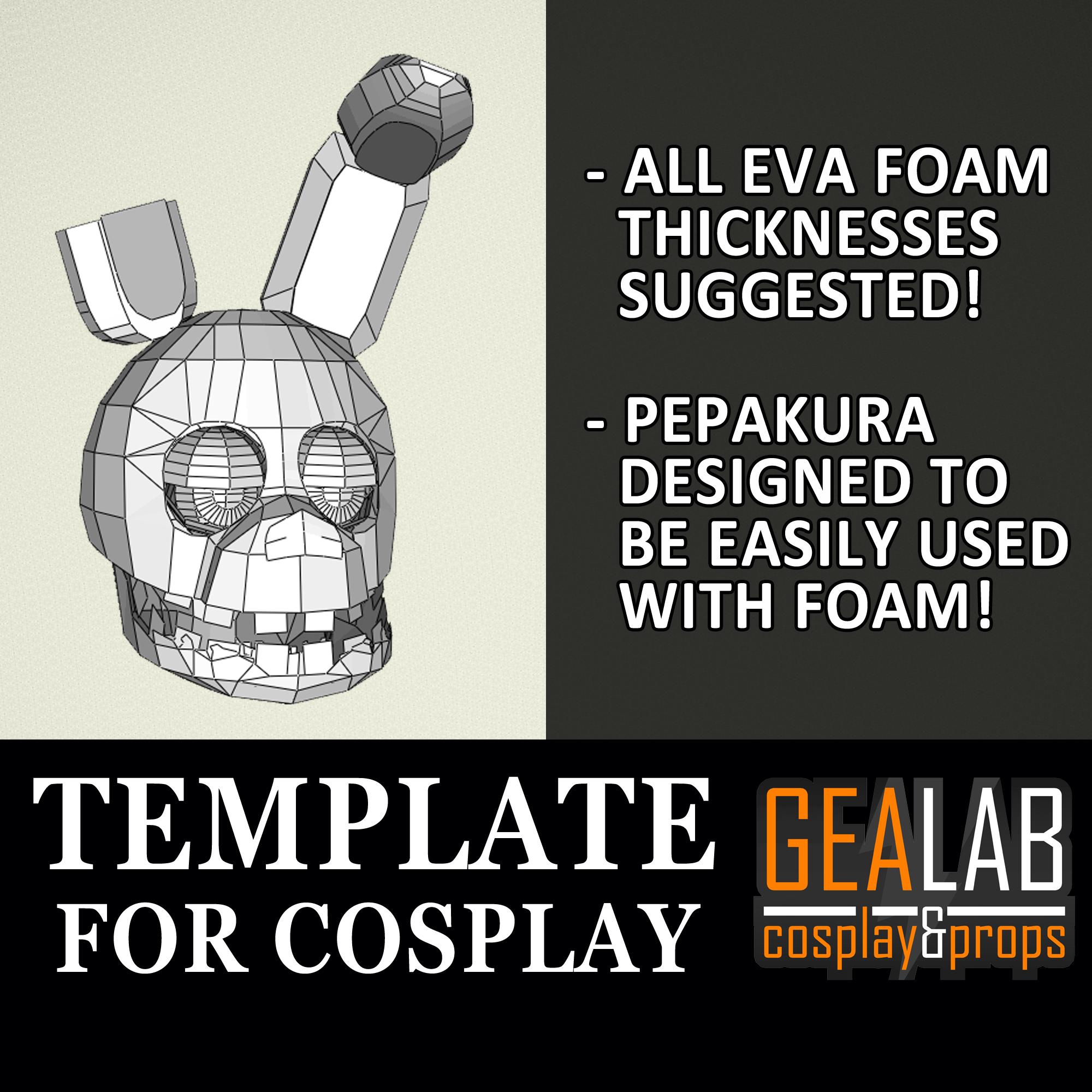 Springtrap Wearable Head - PDF/PDO Foam Templates for Cosplay (fnaf ...