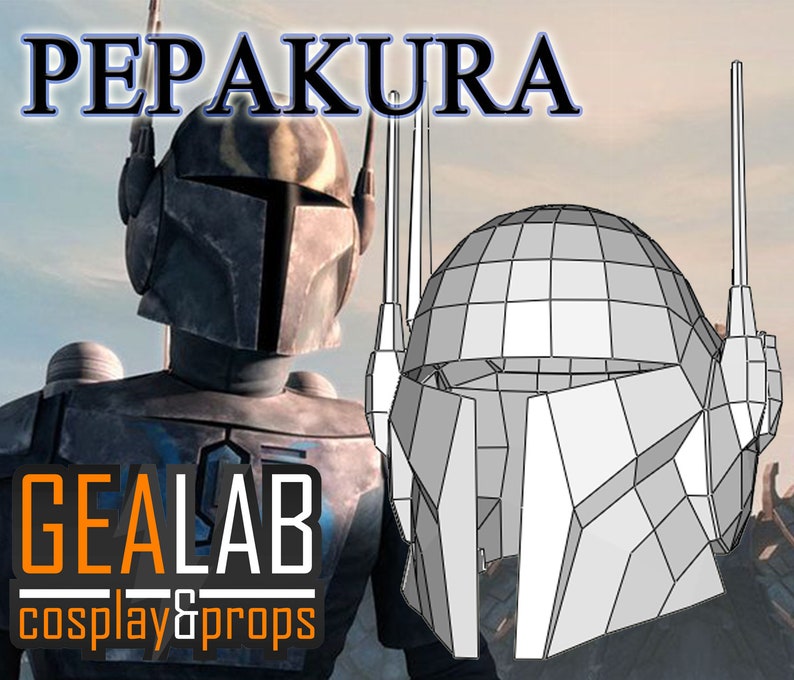 Pre Vizsla Mandalorian Helmet Pepakura PDF & PDO Templates for Foam ...
